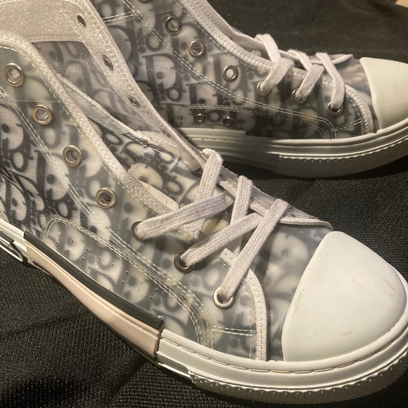Dior | Shoes | Dior B23 Hightop Sneaker White And Black Dior Oblique Canvas Eu 38 Us 75 | Poshmark